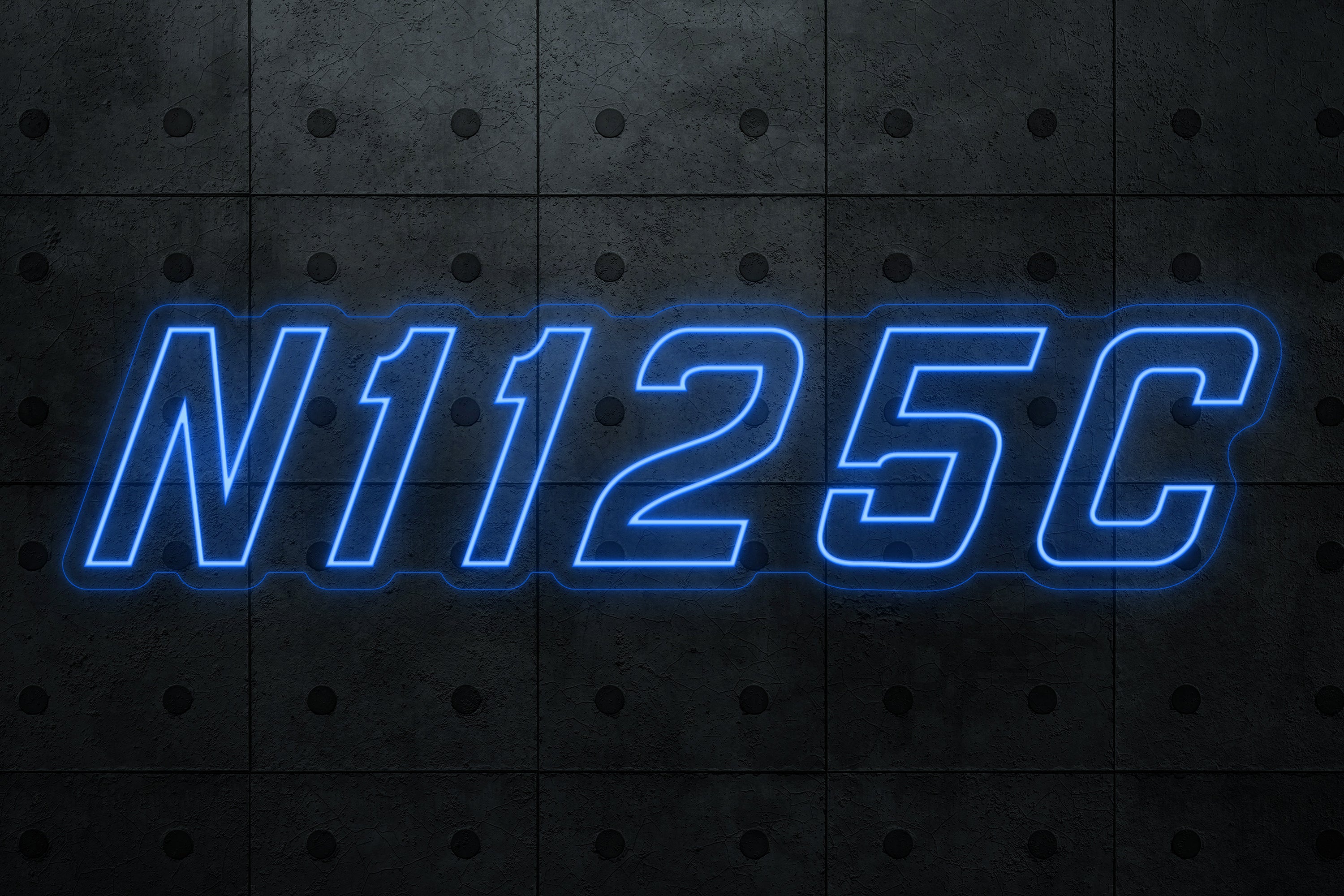 Customizable Neon Tail Number Sign
